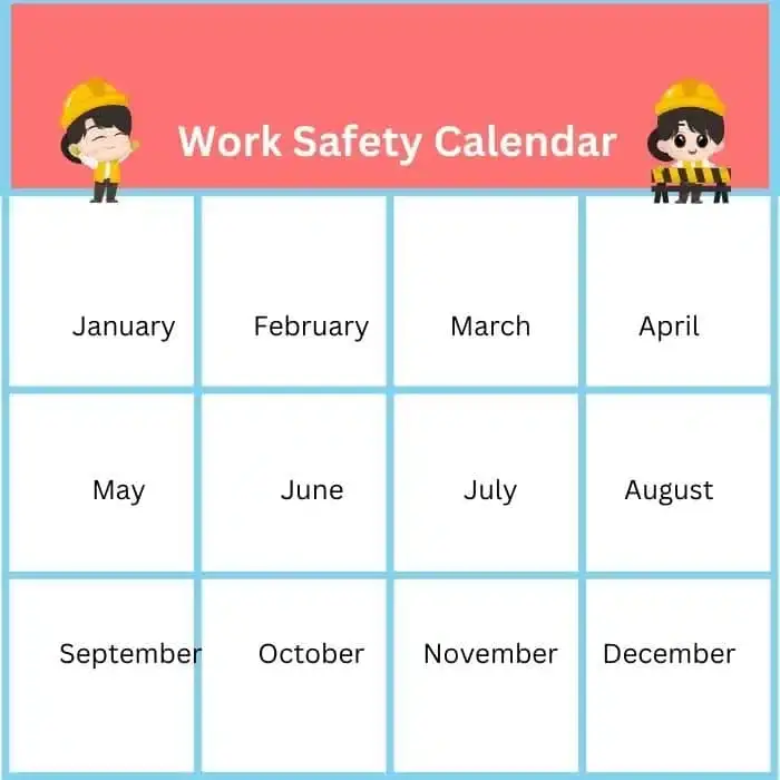 Workplace Safety Calendar